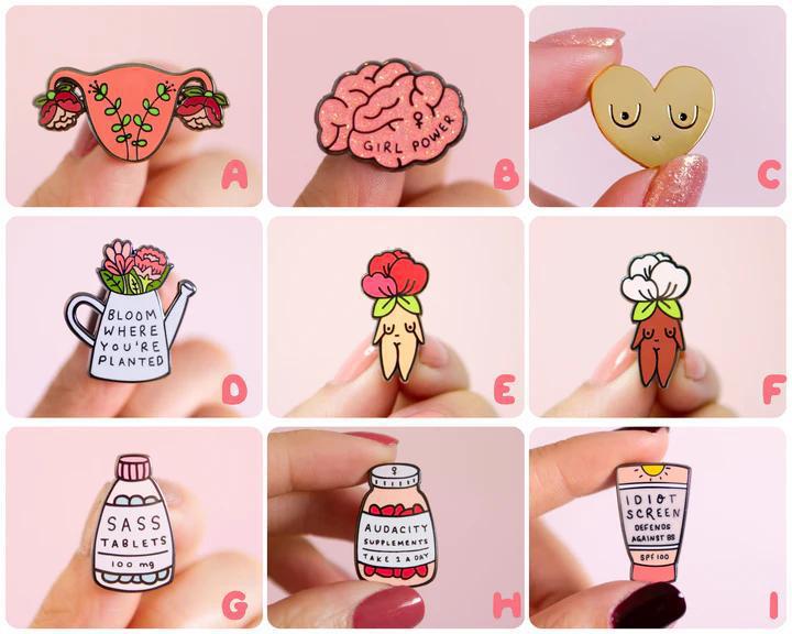 Little Woman Goods Enamel Pins - Feminist Gifts – Nikk Drips